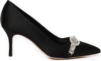Manolo Blahnik Femme, Chaussures, Noir, Taille: 38 EU Asapump Satin Pump