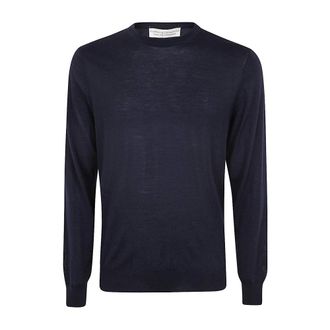 FILIPPO DE LAURENTIIS Homme, Pulls, Bleu, Taille: 2XL Pull col rond de luxe en bleu marine