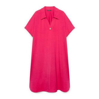 Fiorella Rubino Kleid mit Polokragen und Schmuckknopf - - Dresses - Damen - Rosa - XS