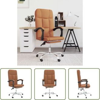 vidaXL Fauteuil inclinable de bureau Marron Similicuir