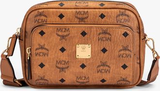 MCM Aren Umh&auml;ngetasche in Visetos COGNAC VISETOS