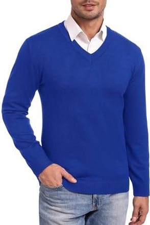 iClosam Pull Homme Manches Longues Pullover Homme Hiver Classique Pulls Col V Basique Tricoté en Maille