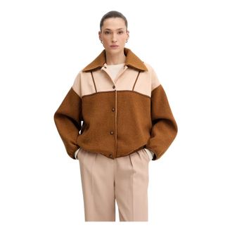 Sessun Tijuca Bomberjacke mit geripptem Kragen und Eins&auml;tzen - - Jackets - Damen - Braun - XS