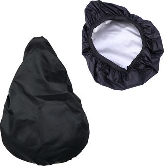 Supvox Fahrradsitz Regenschutz Elastischer Sattelüberzug Schwarz 2 Stück Für Fahrradzubehör Und Outdoor