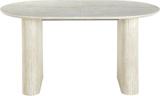 PEGANE Table &agrave; manger, table de repas ovale extensible en bois coloris Travertin - Longueur 150-230 x profondeur 90 x hauteur 75 cm