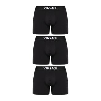 Versace Homme, Sous-v&ecirc;tements, Noir, Taille: S Lot de trois boxers Logo