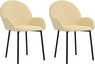 Nova Esszimmerstühle 2 Stk. Creme Samt vidaXL
