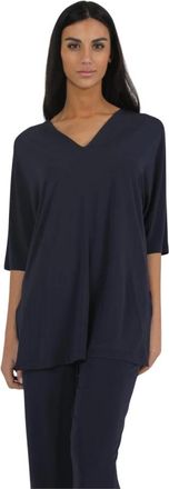 Max Mara Femme, Tops, Bleu, Taille: 42 FR Tunique col en V style Locarno