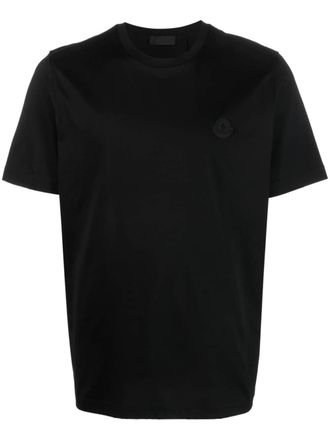 Moncler t-shirt en coton &agrave; logo imprim&eacute; - Noir