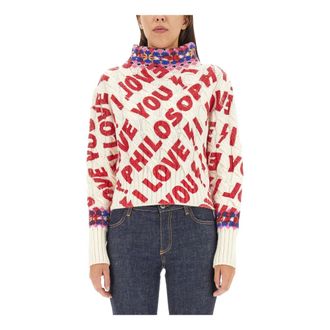 Philosophy di Lorenzo Serafini Femme, Pulls, Multicolore, Taille: 36 FR Col roul&eacute;s