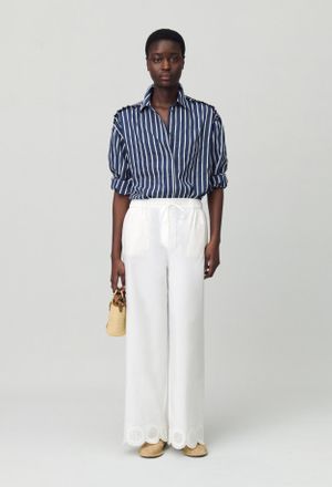 Claudie Pierlot Pantalon l&eacute;ger large brod&eacute;