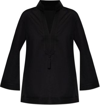 Tory Burch Femme, Blouses et Chemises, Noir, Taille: 44 FR Chemise &agrave; Col Droit