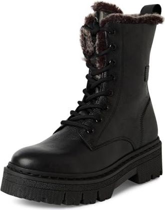 Tamaris WL Lace Boot 1-26240-45 Bottes de neige pour femme en cuir noir Taille 36 EU, Cuir noir, 36 EU