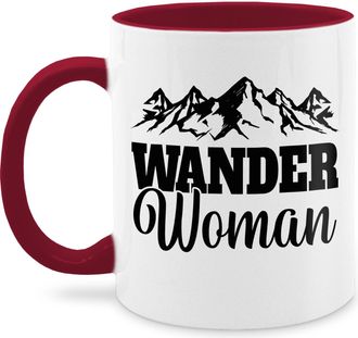 Shirtracer Tasse Tassen 325ml - Deko Hobby - Wander Woman - Geschenk f&uuml;r Wanderin - 325 ml - Bordeauxrot - berg kaffeetasse berge cup wandern teetasse wanderer k