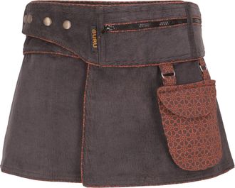 Guru Shop Wickelrock, Cord Minirock, Cacheur, Sidebag - Dunkelbraun, Damen, Baumwolle, Size:L/XL