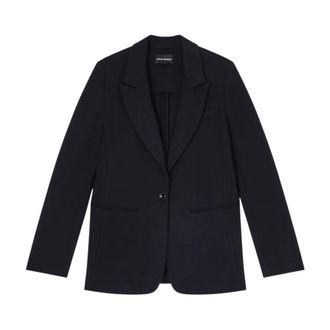 Emporio Armani Viscose Stretch Interlock Jacket - - Jackets - Damen - Schwarzk - XS