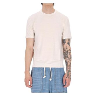 Roberto Collina Homme, Tops, Beige, Taille: XL T-shirt en jersey de lin