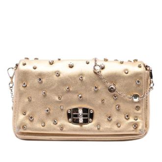 Miu Miu Pre-owned Metallic Nappa Umh&auml;ngetasche - - Pre-owned - Damen - Gelb - ONE SIZE