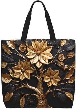 Generic Arbre Dor&eacute; Grav&eacute; Sac Fourre Tout Imperm&eacute;able Tote Bag D&eacute;contract&eacute; Sac &Agrave; Bandouli&egrave;re Pour Universit&eacute; Gym Voyage