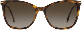 Carolina Herrera lunettes de soleil &agrave; monture papillon - Marron