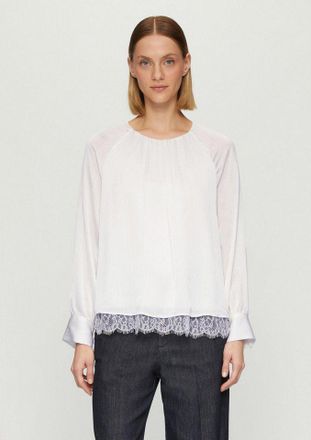 s.Oliver Langarmbluse Bluse Festive Viskosebluse mit Struktur und Raglan&auml;rmeln