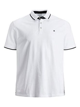 Jack & Jones Jack & Jones Plus Polo Plus Plain Polo, Blanc, XXXXXXXXL