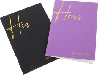 SOLUSTRE 2 Stück Teiliges Vow Books Set für Braut und Bräutigam Hochzeits Gelübdehefte mit Linierten Seiten Swearing Wedding Vow Cards für Emotionale Zeremonie