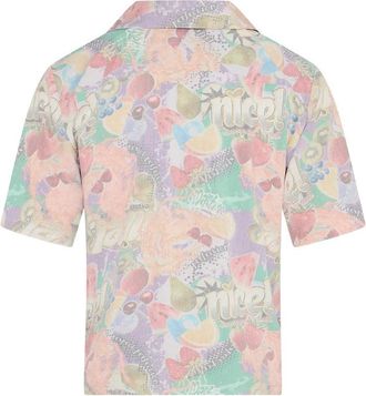 Martine Rose Fruit-Print Camp Collar Shirt - Purple