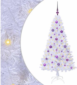 vidaXL K&uuml;nstlicher Weihnachtsbaum Wei&szlig; 150 cm PVC und Stahl vidaXL