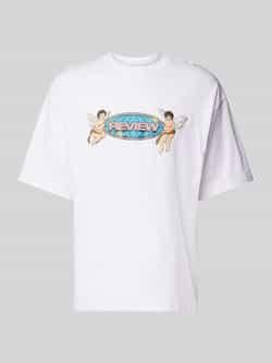 Review T-Shirt mit Label-Print