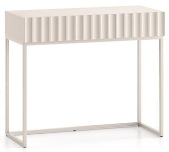 Selsey Schminktisch Makeup Tisch Frisiertisch Kosmetiktisch 91 cm Push to Open Mit Gerillten Fronten Hellbeige Derriva