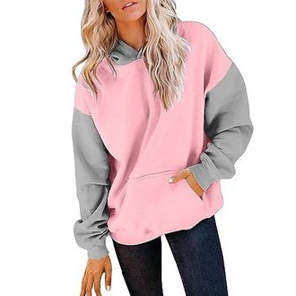 Generic Sweat à capuche confortable pour femme - Sweat uni pour femme - Automne 2023 - Sweat à capuche court à manches longues - Vêtements dhiver avec poche -