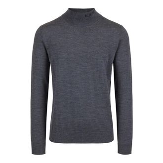 Iceberg Homme, Pulls, Gris, Taille: S Pull à col roulé ajusté en mérinos gris foncé avec logo contrastant