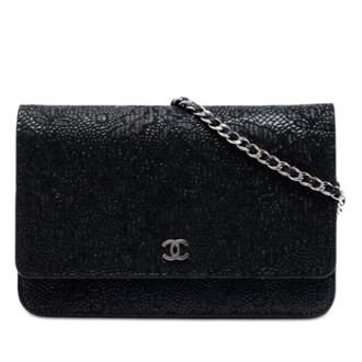 Chanel Pre-owned Vintage Spitze-Overlay Ziegenleder Umh&auml;ngetasche - - Pre-owned - Damen - Schwarzk - ONE SIZE