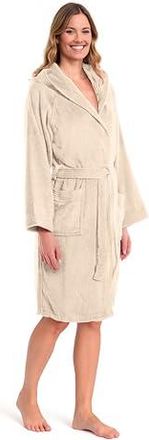 Caleffi Peignoir homme femme en éponge de coton, vanille, L