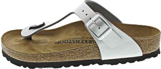 Birkenstock Classic Gizeh Birko-Flor, Damen Zehentrenner, Silber (Silber), 36 EU