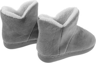BESTONZON Pantoufles DIntérieur pour Femmes Montants Gris Taille 38-39 Pantoufles DHiver en Peluche Épaisse et Chaude Semelle Antidérapante Chauffe-Pieds Confor