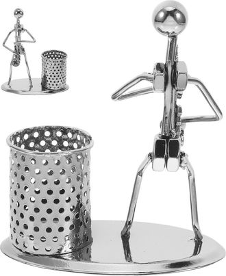 Exceart Saxophon Stifthalter Aus Eisen Kreativer Stiftebeh&auml;Lter F&uuml;R Den Schreibtisch 5.71X4.72X2.36In Bleistiftvase Pinseltopf Vintage Design B&uuml;Ro & Zuhause