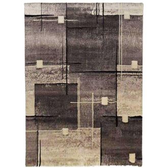 Un amour de tapis Tapis enfant rectangle 80x150 cm marron tiss&eacute; - Motif g&eacute;om&eacute;trique - Anti-acarien - Adapt&eacute; au chauffage par le sol - OEKO-TEX - Unamourdetapis