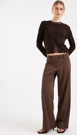 Asos Elegante Hose im Stil der 90er in Braun mit niedrigem Bund-Neutral