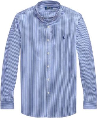 Ralph Lauren Homme, Chemises, Bleu, Taille: XL Chemise Popeline Stretch à Rayures Bengal