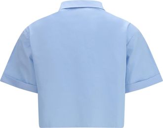 Miu Miu Poplin Ruffle Shirt - Blue