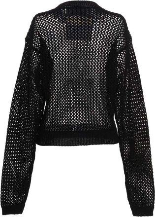 RAMAEL Open-Weave Cotton Sweater - Black