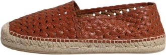 Dolce & Gabbana Homme, Chaussures, Brun, Taille: 41 EU Espadrilles en Cuir Tressé Marron