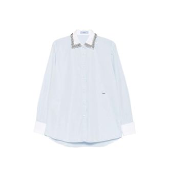 Prada Crystal-embellished Poplin Shirt