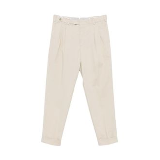 Pantaloni Torino Pantalon &agrave; pinces avec revers - Homme - Pantalons - Beige - Taille: L