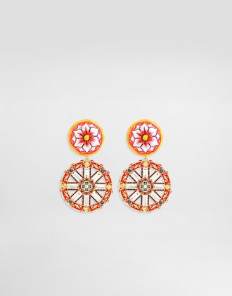 Dolce & Gabbana Clip-ohrringe Mit Carretto-rad - Frau Bijoux Mehrfarbig Metall Onesize