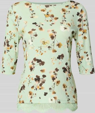 Marc Cain Regular Fit Bluse aus Baumwoll-Mix mit Spitzenbesatz