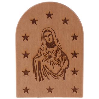 DOITOOL Buchstützen-Dekoration aus Holz: Rustikale Marienstatue aus Holz - Kuppelförmige religiöse Figur - Christliche Altardekoration für katholische Haushal