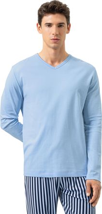 Mey Nachtw&auml;sche Serie Solid Night Herren Homewear Shirts Far Blue (XXL)